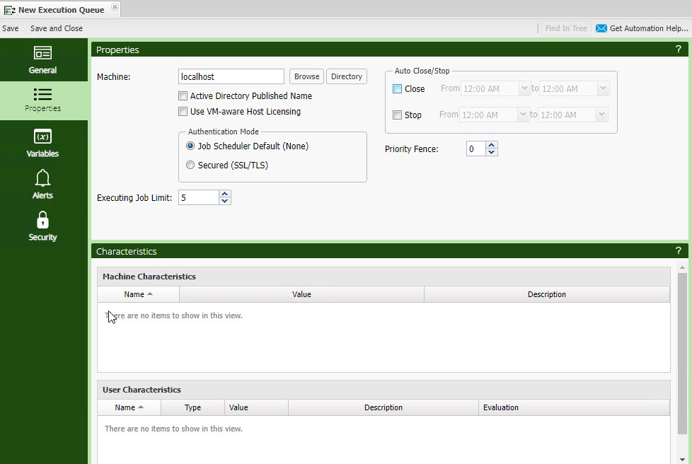 Execution Queue Object